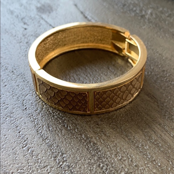 Jewelry | Crocodile Patterned Gold Bangle | Poshmark
